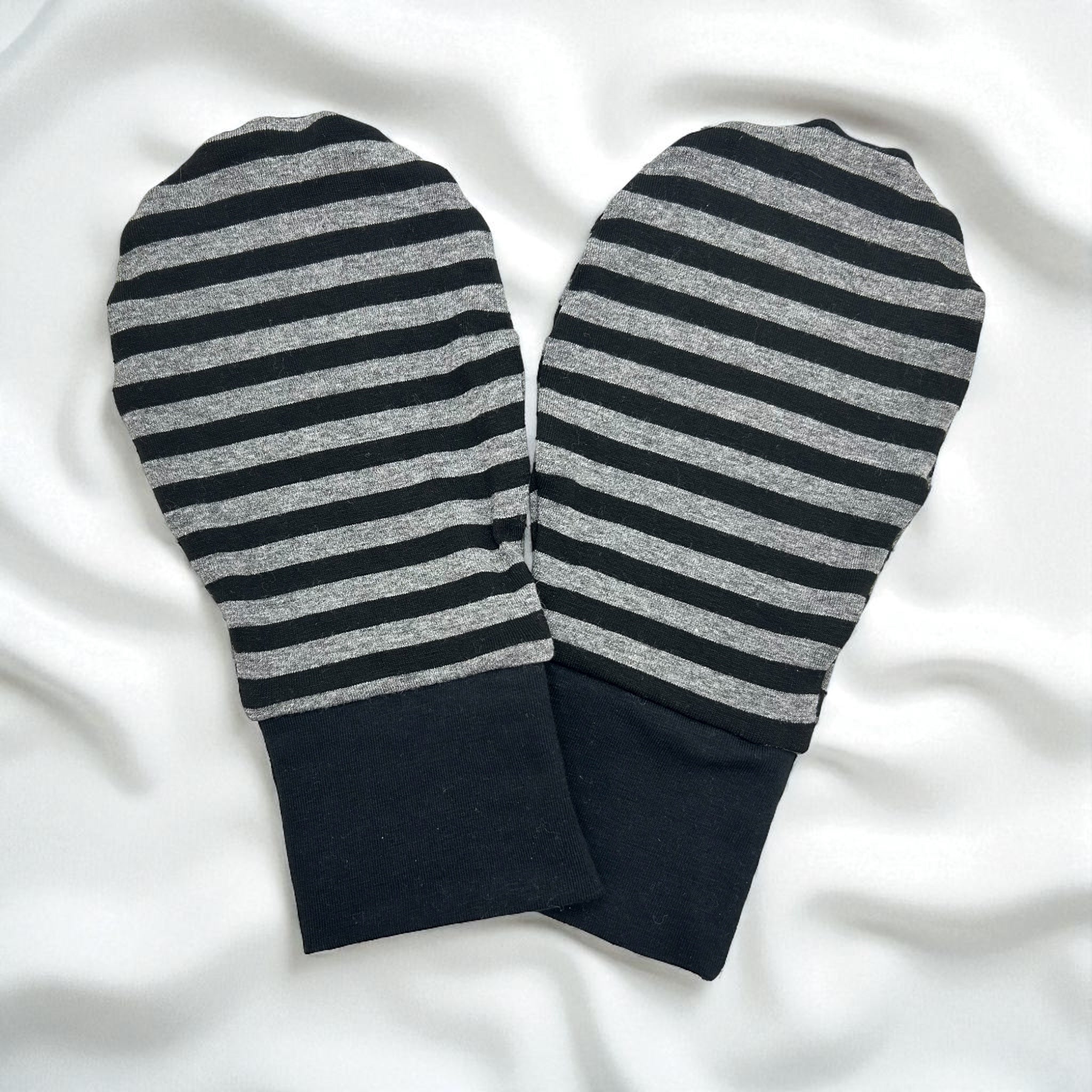 Special Needs Organic Cotton Eczema Mittens: Striped Sleep Gloves with ...